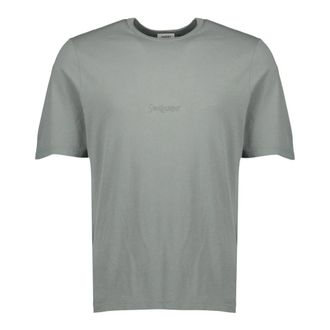 Saint Laurent Besticktes T-Shirt - - Tops - Herren - Grau - L