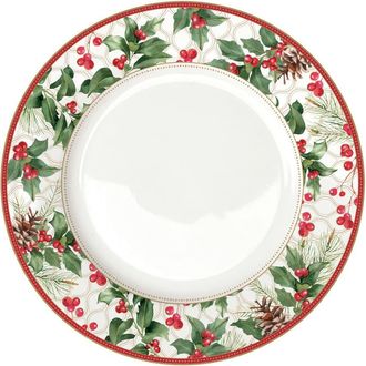 Easy Life Speiseteller Christmas Berries Mistelzweige D. 27cm Porzellan