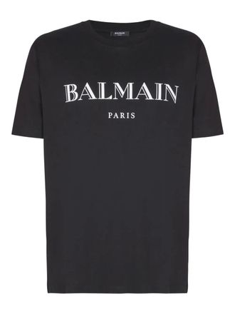 Balmain t-shirt à logo imprimé - Noir