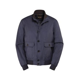 Moorer Homme, Vestes, Bleu, Taille: XL Bomber L&eacute;ger en Laine et Soie