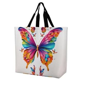 Generic Papillon Color&eacute; Sac &Agrave; Bandouli&egrave;re Grand Tote Bag Pliable Sac Courses Pour Quotidienne Voyage Shopping