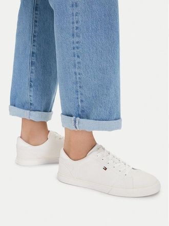 Tommy Hilfiger Sneakers aus Stoff Th Low Profile Vulc Canvas FW0FW09102 Wei&szlig;