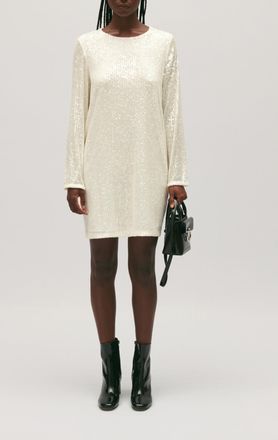 Claudie Pierlot Robe courte Rififi sequins &eacute;crue
