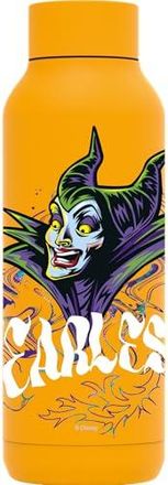Quokka Villains Maleficent Thermosflasche, Edelstahl, massiv, Bernstein, Gelb, 510 ml