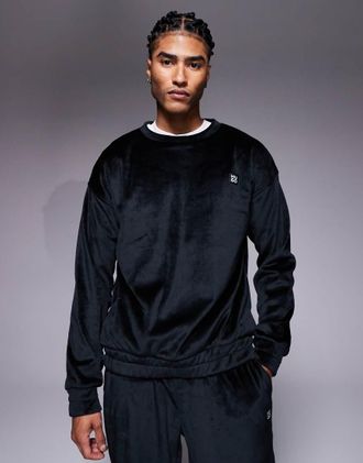 HUGO BOSS HUGO Red - Sweat densemble confort et décontracté en velours - Noir