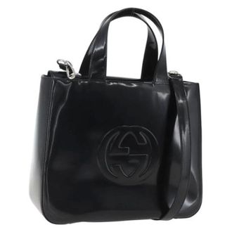 Gucci Sac &agrave; main en toile enduite Pre-owned - Femme - Pre-owned - Noir - Taille: ONE Size