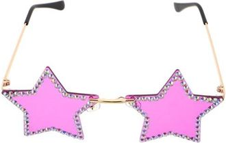 Holibanna Lunettes de Soleil Étoile de Cristaux pour Femmes Design Original Étoile pour Fêtes Anniversaires Halloween et Soirées Disco