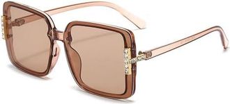 Generic Lunettes de soleil rétro à monture large pour femmes, lunettes de soleil rétro dégradées, verres transparents, 8, taille unique 2026