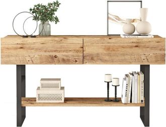 Hanah Home Console en bois ML23 - 138 x 43 x 75 cm - Beige