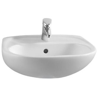 Vitra Waschtisch 65x49 cm wei&szlig; gl&auml;nzend Normus - Mit Halbsockel f&uuml;r Waschtisch