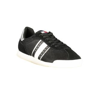 Tommy Hilfiger Logo-Striped Polyester Sneakers - Black