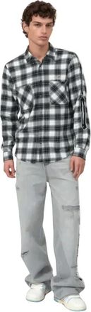 Amiri Homme, Chemises, Noir, Taille: M Bones Flannel Overshirt