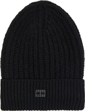 Tommy Hilfiger Tommy Jeans Damen Strickmütze Cosy Wintermütze, Schwarz (Black), Onesize