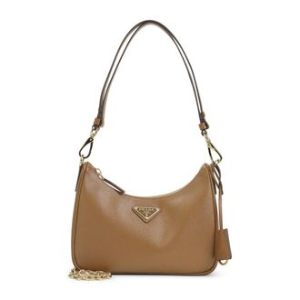 Prada Hobo Bags - Structured Brown Calf Leather Shoulder Bag - Gr. unisize - in Braun - f&uuml;r Damen
