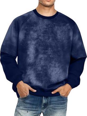 Generic Sweat-shirt uni pour homme 2026 - Sweat &agrave; capuche r&eacute;tro basique &agrave; manches longues pour le commerce ext&eacute;rieur - Tenue d&eacute;contract&eacute;e - Coupe surdimension