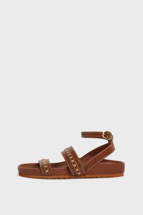 Gerard Darel Sandales en cuir et clous - ARIANNE - Cognac