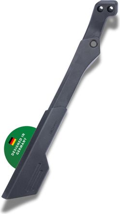 CONTEC Hinterbauständer Ox Back, 24-29 Zoll und 18 mm Lochabstand, aus Aluminium mit Kunststofffuß, höhenverstellbar, 25 kg, inkl. Innensechskant, Federring 