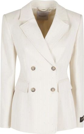 Ermanno Scervino Femme, Vestes, Beige, Taille: 38 FR Giacca Doppiopetto