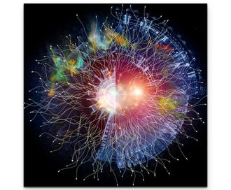 Paul Sinus Art Leinwandbilder | Bilder Leinwand 60x60cm Geometrie des virtuellen Weltall