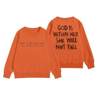 Generic Sweat-shirt pour femme Pull tendance &agrave; manches longues Pull festif Sweat-shirt avec inscription en allemand Motif religieux Avant Dos Imprim&eacute; Mode de 