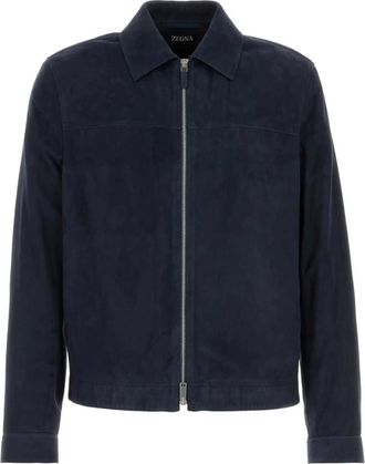 Ermenegildo Zegna Homme, Vestes, Bleu, Taille: L Suede Blouson