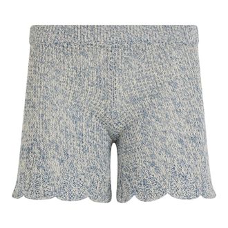 Red Valentino Femme, Shorts, Bleu, Taille: 38 FR Shorts Souples avec Ourlet Ondul&eacute;
