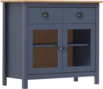 vidaXL Buffet Hill Gris 90x40x80 cm Bois de pin solide