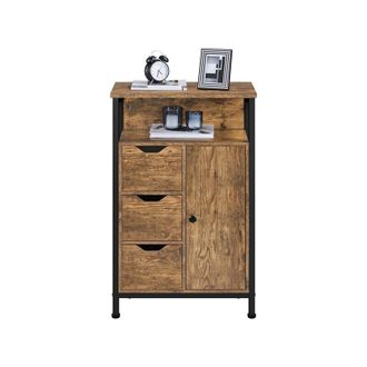 Yaheetech Yaheetech - Meuble de Salle de Bain avec Tiroir et Etag&egrave;re R&eacute;glable, Buffet Multi-Usage avec Porte, Organisateur de Rangement, Meuble de Rangement
