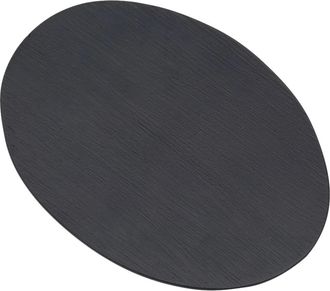 NKlaus 17x12cm Kerzenteller oval Aluminium schwarz Kerzenhalter Untersetzer Tischdeko Gebürstet - Design 10388