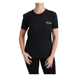 Dolce & Gabbana Femme, Tops, Bleu, Taille: 34 FR Tee Patch Amore Bleu Design &Eacute;l&eacute;gant