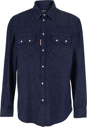 Dsquared2 Homme, Chemises, Bleu, Taille: S Chemise en denim &agrave; poches plaqu&eacute;es