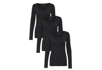 Only Langarmshirt ONLY 3er Pack Damen Longsleeve langarm