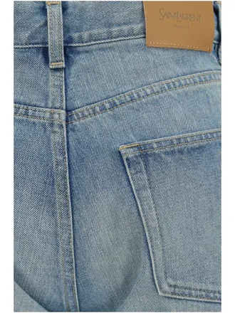 Saint Laurent Womens Jeans Authentic Straight Medium Blue Cotton