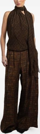 Cortana Georgette halterneck top - Braun