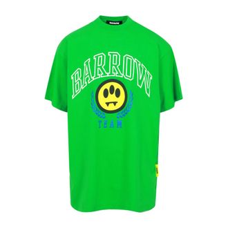 Barrow Barrow, Homme, Tops, Vert, Taille: M T-shirt oversize en coton