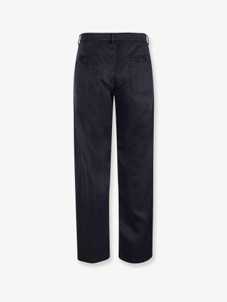Marie Mas Mens Silk Blend Trousers Blue Polyamide