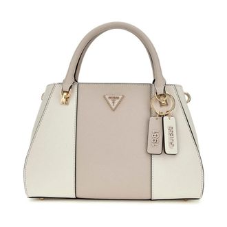 Guess Kleine Off White/Taupe Satchel Tasche - - Bags - Damen - Wei&szlig; - ONE SIZE