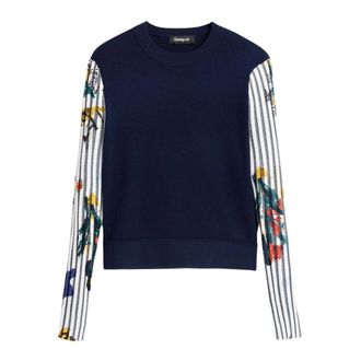 Desigual Femme, Pulls, Bleu, Taille: 42 FR Jers Marino Sweater