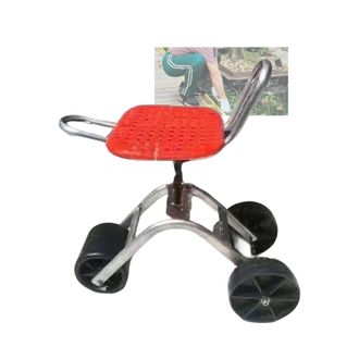 Generic Gartenhocker Mit Rollen Und Um 360 Grad Drehbarem Sitz, Faltbarer Arbeitsstuhl/Gartenstuhl for Rasen Garten(3-Wheeled)