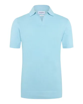 Tom Rusborg Leichtes Poloshirt aus Baumwolle mit Variokragen in