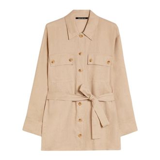 Pennyblack Femme, Vestes, Beige, Taille: 38 FR Linen Shirt