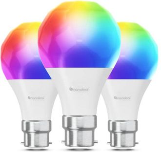 Nanoleaf Nanoleaf Matter Essentials Pack De 3 Ampoules Led B22 Connect&eacute;es Rgbw - Lampes Intelligentes, Matter Sur Thread, Bluetooth, Comp