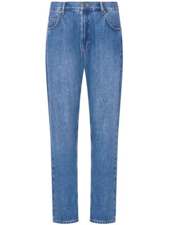 Moschino Halbhohe Straight-Leg-Jeans - Blau