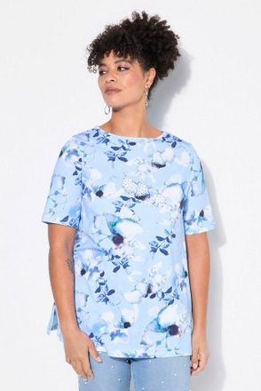 Miamoda T-Shirt T-Shirt A-Linie Blumendruck