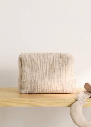 Mango Trousse de toilette enfant en coton gaze beige - Home - Taille unique - MANGO HOME