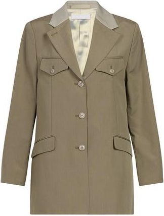 Our Legacy Blazer &agrave; col satin&eacute; en laine et coton