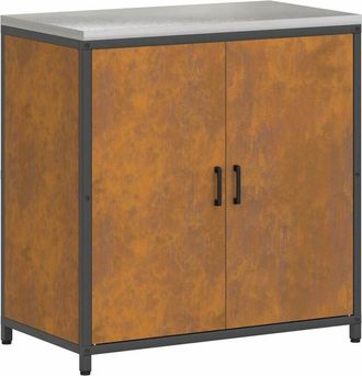 vidaXL Vidaxl - Meuble de rangement de cuisine avec étagère avec porte Rouillé