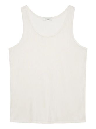 Anine Bing haut nervuré Eugene à design sans manches - Blanc