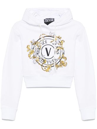 Versace Jeans Couture hoodie à logo imprimé - Blanc