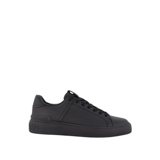 Balmain Schwarze Leder Low-Top Sneakers - - Shoes - Herren - Schwarzk - 39 EU